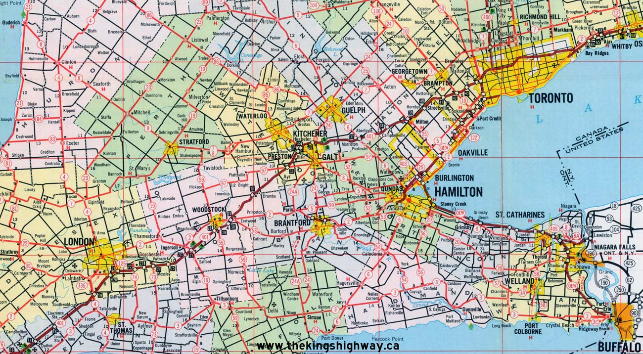 Ontario Highway 8 Route Map The King s Highways Of Ontario