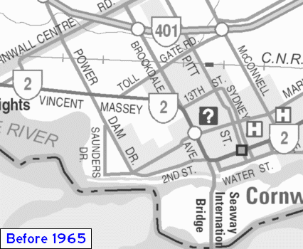 Ontario Highway 2A (Alt) Cornwall Route Map - The King's Highways of ...